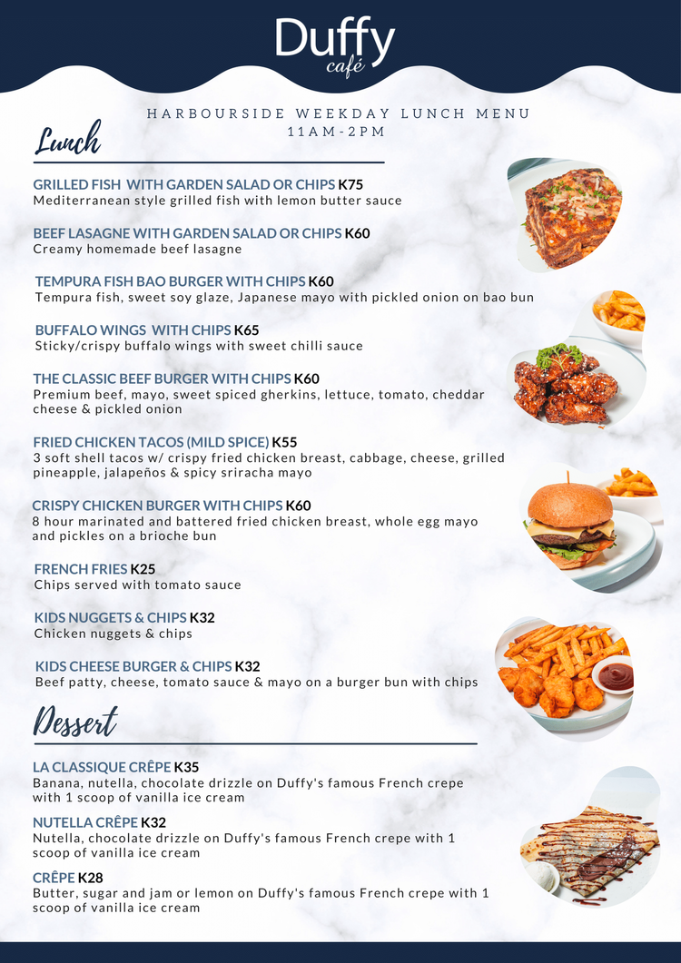 Our Menu - Duffy Café